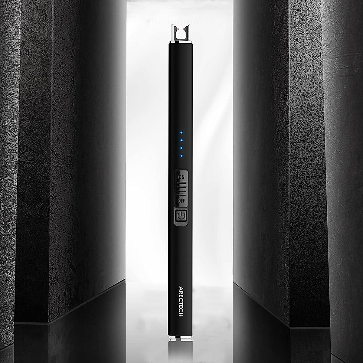 ARECTECH Electric Candle Lighter with Type-C Cable Birthday Gift for Man Women Wife Rechargeable Plasma Arc Lighters for Candle Camping Kitchen Stove Black