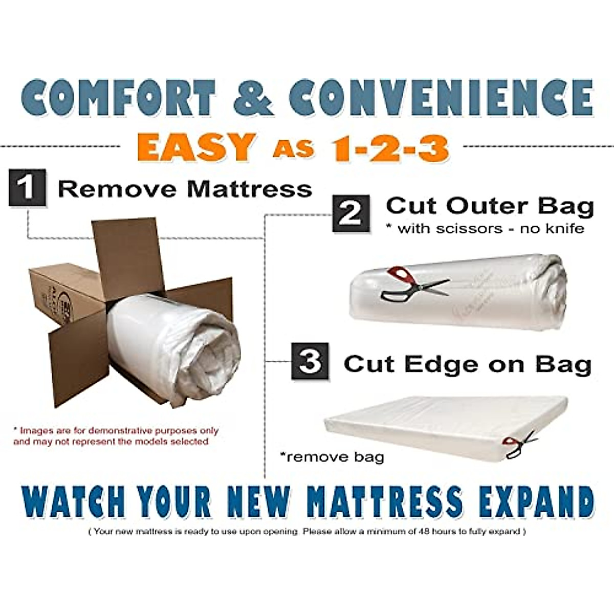 AC Pacific VISCO Gel Gel Infused Polyester Memory Foam Mattress Made in USA, California King Deluxe, White