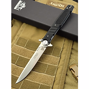 HOKC Finnish-2 | 349-130406 | Pocket Knife, EDC Knife by Official Dealer - Designed by Russian Master Aleksander Biryukov - Liner Lock, Lawks Safety System, G10 Handle, Wave Opener, Finger Flipper, Long and Durable Nitro-V Stainless Steel, Satin Finished