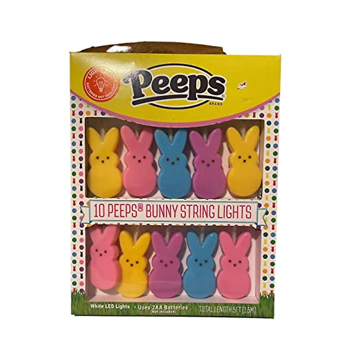 PEEPS STRING LED LIGHTS AND CANDLE PEEP LED LIGHT AND A BROWN LONGHORN COW JUMBO EASTER BASKET AS SEEN ON TIK TOK