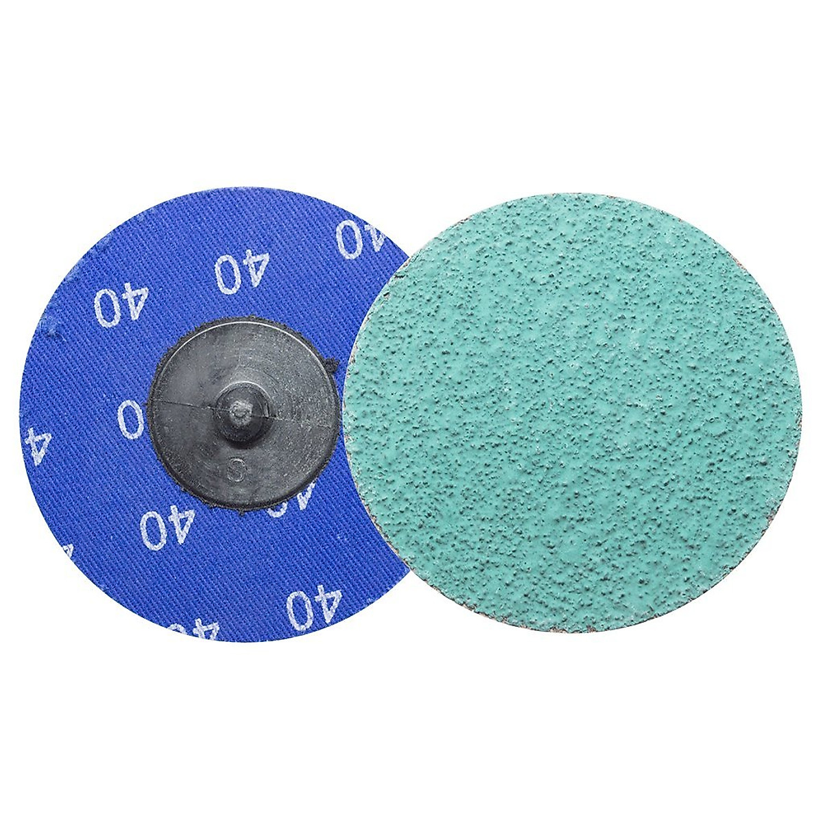 Benchmark Abrasives 3" Quick Change Green Zirconia Sanding Discs with Male R-Type Backing for Surface Finish Grind Polish Burr Rust Paint Removal Use with Die Grinder (25 Pack) - 36 Grit