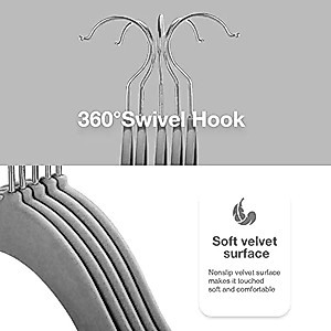 Premium Quality Space Saving Adult Size Clothes Hangers Non-Slip Felt Hangers, Sturdy Pink Hangers Heavy Duty Coat Hangers, Durable Suit Hangers for Space Saving, Pack - 30 PCS. (Grey)