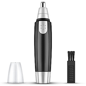 WOOTONG Painless Ear and Nose Hair Trimmer, Electric Nose Hair Shaver, Portable Facial Hair Clippers for Men and Women, Battery-Operated