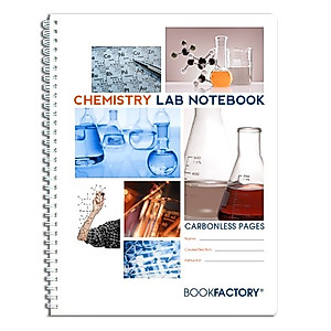 BookFactory Chemistry Lab Notebook - (8.5" X 11") - Scientific Grid Pages, Durable Translucent Cover, Wire-O - Page Size: 8" x 11" (21.6cm x 27.9cm)