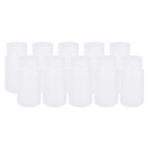 PATIKIL 24 Pcs 125ml Reagent Bottles, HDPE Wide Mouth Round Bottles with Screw Cap for Lab Water Reagent Liquids Solid Sample Storage Seal, Translucent White