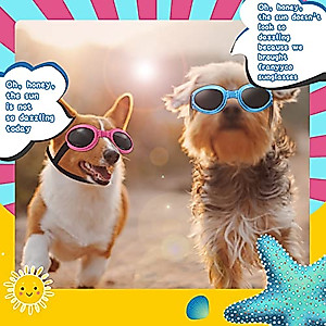 FranyyCo Small Dog Sunglasses UV Protection Goggles with Adjustable Straps, Conditionable at Nose Bridge, Frame with Breathing Holes and High Density Sponge, Windproof Dustproof Anti-Fog Glasses