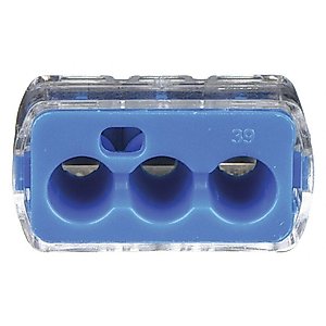 IDEAL INDUSTRIES INC. 30-1039 Model 39 Blue 3 Port In-Sure Push-in Wire Connector (50 Box)