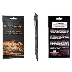 Enhance a Fire! 1 Gram Pack Neon Embers, Glowing Metallic Threads for Vented Gas Fireplaces & Log Sets| Made in USA!