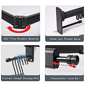 SUTINE Wall Mounted Clothes Drying Rack Folding Indoor, Collapsible Laundry Drying Rack Space-Saver, Heavy Duty Drying Rack Clothing with Hanger Storage Bar for Balcony, Bathroom, Bedroom