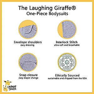 Laughing Giraffe Baby Blank Short Sleeve Unisex Onesie Bodysuit (3-6 Months, Heather Gray)