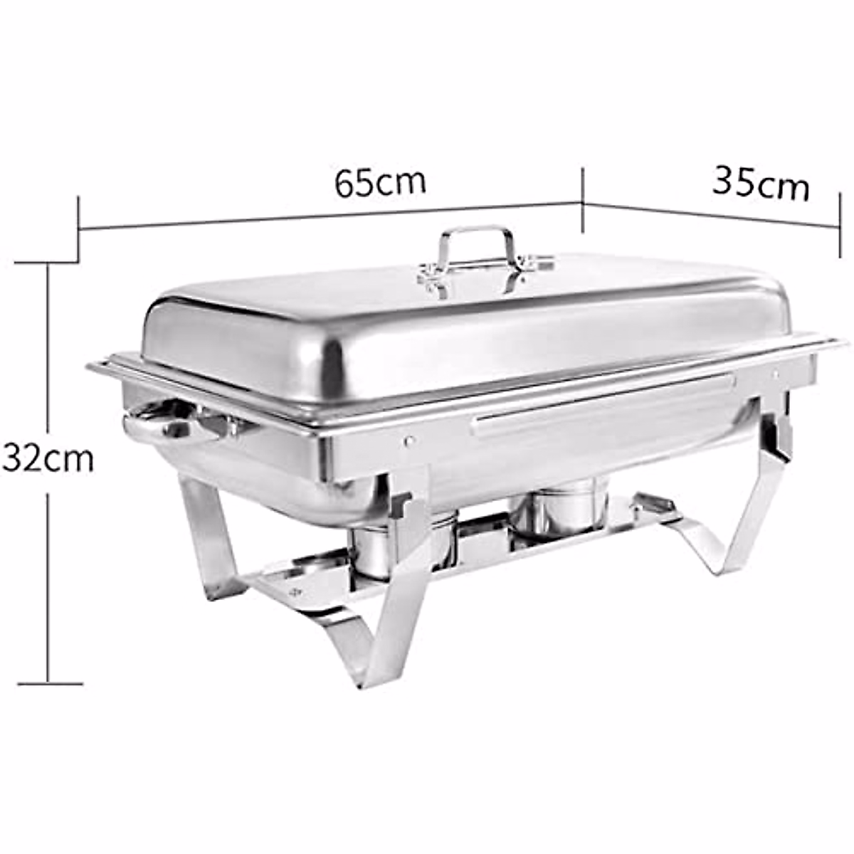 UZOURI Stainless Steel Chafing Dish Set Buffet Silver Catering Warmer Set, Rectangle Chafing Dish Set, for Buffet Catering Kitchen Party(Size:11L) (11L)