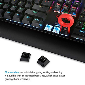 Redragon K557 RGB Backlit Mechanical Gaming Keyboard with Blue Switches, Aluminum Base, Anti-ghosting 104 Keys