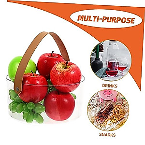 HANABASS Fruit Basket Snack Storage Basket Wicker Bread Basket Portable Storage Basket Footed Serving Bowl Footed Dessert Plates Fruit Bowl Wall Hanging Shopping Basket Plastic Cosmetic