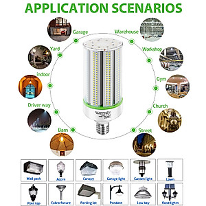 2-Pack 100W LED Corn Bulbs,5000K,AC110-277V,14000lm,E26/E39 Base,LED Replacement Metal Halide HID CFL for Commercial Industrial Lighting Warehouse High Bay Light Fixture Garage Workshop