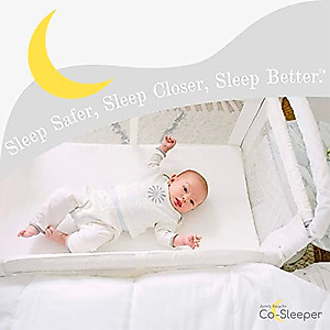 Arm’s Reach Clear-Vue Co-Sleeper Bedside Bassinet Featuring Clear Mesh Panels with Fold-Down Side, Large Attached Storage Basket, 4 Wheels, and Height-Adjustable Legs