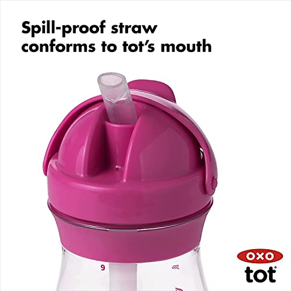 OXO Tot Transitions Straw Cup, 9 oz, Pink, Pack of 1