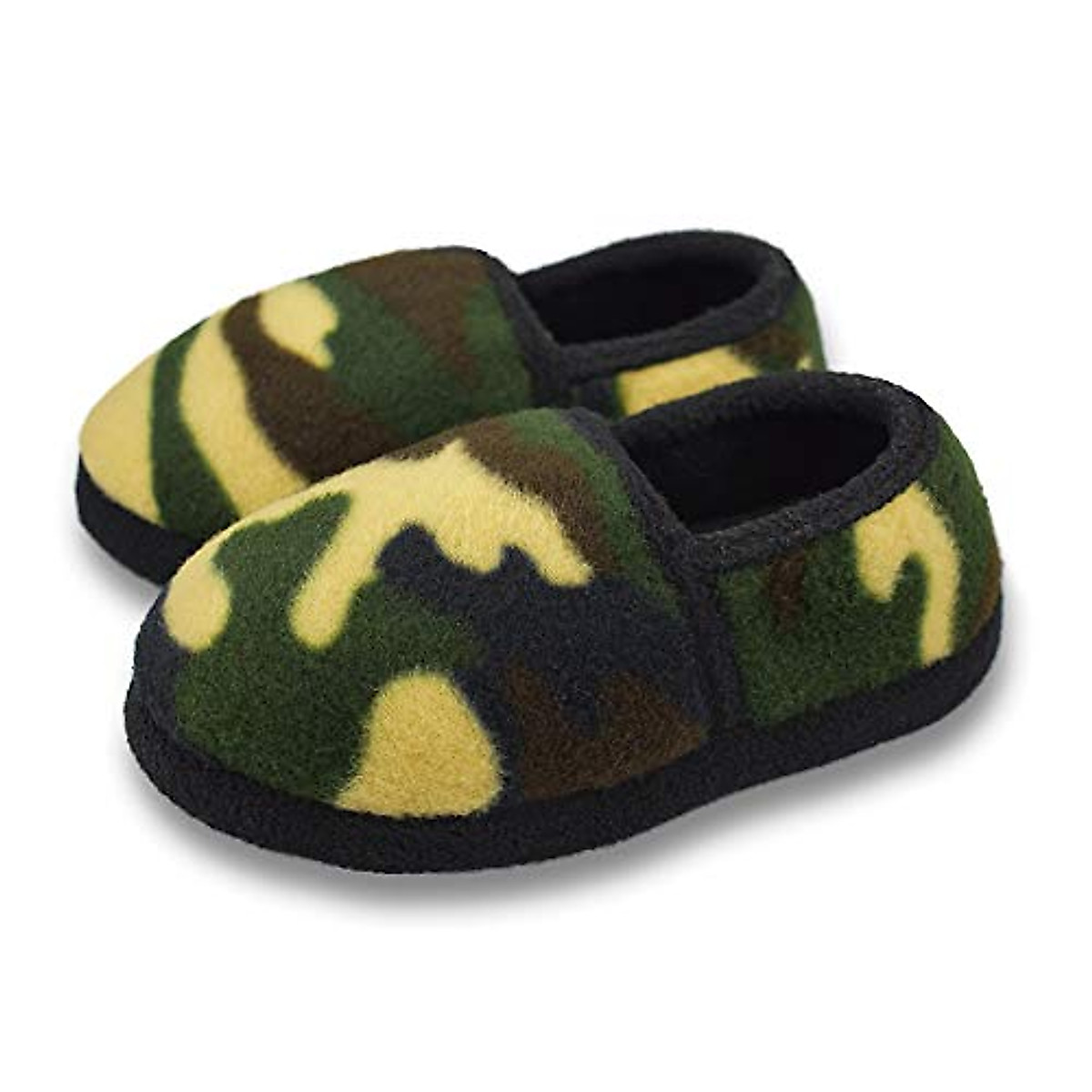 Tirzrro Big Boys' Winter Warm Slippers with Memory Foam Indoor Outdoor Slip-on Shoes Size 6-7 US Camouflage