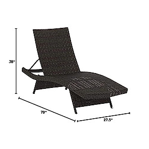 Christopher Knight Home Salem Outdoor Wicker Adjustable Chaise Lounge, Multibrown