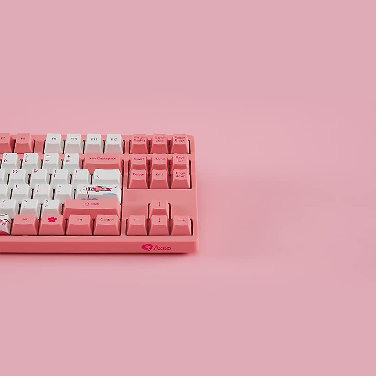 Akko TKL Wired Gaming Mechanical Keyboard, Programmable with OEM Profiled PBT Dye-Sub Keycaps and N-Key Rollover, Tokyo 87-Key Pink Keyboard for PC/Laptop/Mac (Cream Yellow Switch)