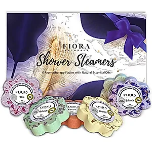 Shower Bombs Aromatherapy Gift Set- 6 Shower Steamers Vapor Tablets with Organic Essential Oils for Stress Relief, Vaporizing Spa Shower, Bath Bomb for Shower, Shower Melts - Selfcare Gift for Her
