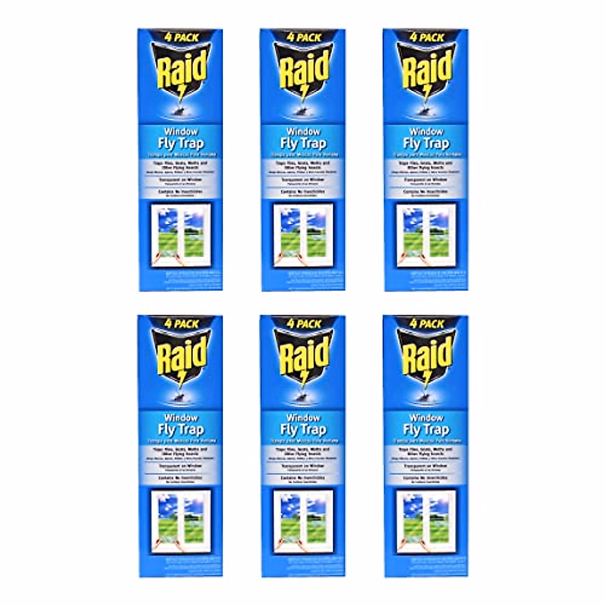 Raid Window Fly Trap, 4 Count (Pack of 6)