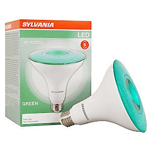 Sylvania LED Flood PAR38 Green Light Bulb, Efficient 9W, Non-Dimmable, 5 Year, E26 Medium Base - 1 Pack (40829)