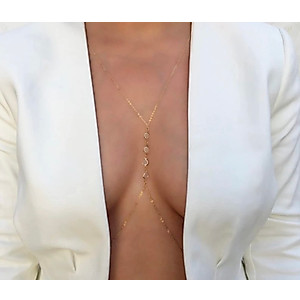 Crystal Body Chain, Layer Body Chain Waist Chain, Bikini Body Jewelry for Women (BC25)