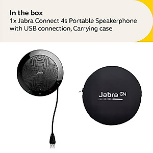 Jabra Connect 4s Portable Speakerphone — Portable Speaker with Bluetooth and USB Connection, Amazing Audio for Music and Crystal-Clear Calls, Perfect for Flexible Working — No Setup Required