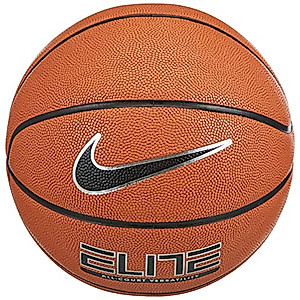 Nike Unisex - Elite All- Court Basketball, Amber Metallic Silver/Black, 7, Amber Black Metallic Silver Black