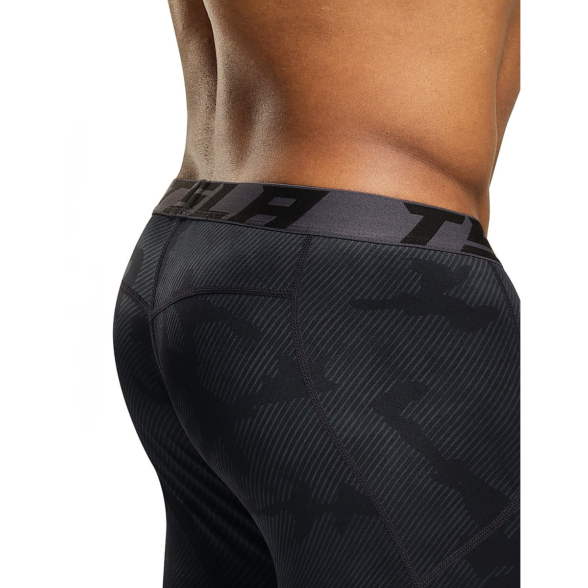 TSLA Men's Thermal Compression Pants, Athletic Sports Leggings & Running Tights, Wintergear Base Layer Bottoms, 2pack Tights Black&red/Woodland Slash Black, X-Large