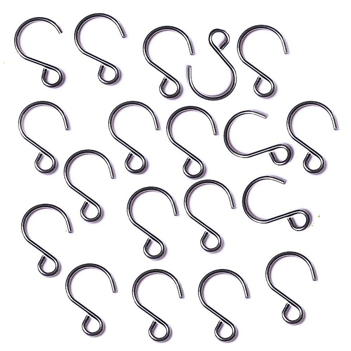 [80 Pack] Crystal Bead Curtain S Shape Hook 25mm Mini Stainless Steel Wire Hook DIY Jewelry Accessories Tiny Ornament Hooks for Sun Catcher Glass Ball Chandelier Pendant Christmas Tree Baubles