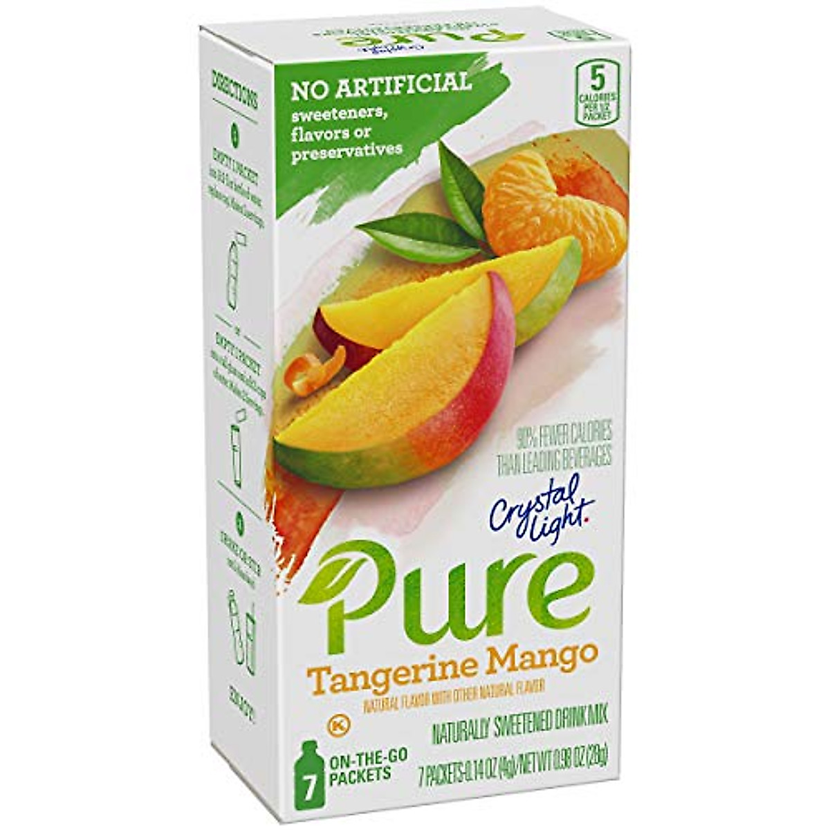 Crystal Light Pure Tangerine Mango, 0.14 Oz Box, 7 Pack
