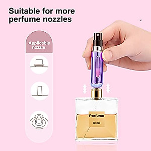 Yamadura Portable Mini Refillable Perfume Atomizer Bottle Refillable Spray, Atomizer Perfume Bottle, Scent Pump Case, Perfume Atomizer Refillable Travel (5ml, 4 Pack)(Red, Rose Red, Purple, Green)