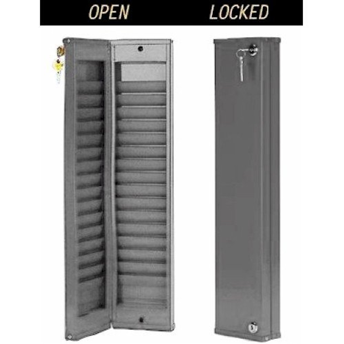 Sentry Model Custom30 Lockable Security ID Card Rack, 30 Pocket, Black