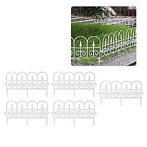 Small Decorative Garden Fence, 5 Panels PP Wire Fencing Border, Flower Edging Border Fence for Outdoor Yard Pathway Patio Landscape
