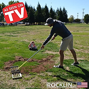 Rocklin™ Lawn Leveling Rake | Levelawn Tool | Level Soil or Dirt Ground Surfaces Easily | 30” x 10” Ground Plate | 78” Extra Long Handle | Stainless Steel