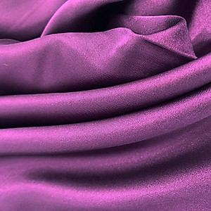 YOUR SMILE Silk Feeling Like Pure Color Scarf Women’s Fashion Pattern Large Square Satin Headscarf Headdress 24''x24'',Purple