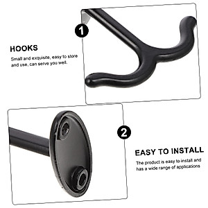 CHILDWEET 4 Pcs Zinc Alloy Double Prong Hooks Wall Mounted Clothes Hooks for Hats Coats Keys More Heavy Duty Closet Organizers