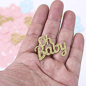 220 Pcs Baby Clothes Confetti Glitter Oh Baby Gender Reveal Pink Blue Onesie Table Confetti for Baby Shower Gender Reveal Party Decorations by Topfunyy