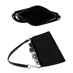 Evevictor Bling Clutch Purse, Crossbody Handbag, Rhinestone Money Handbag for Women, Black