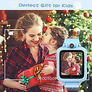 Lterfear Smart Watch for Kids, Kids Watch with 14 Games HD Camera Touch Screen Alarm Music Player Calculator Calendar Video & Audio Recording, Birthday Gift Toys for 4-12 Years Old Boys, Blue