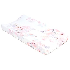 Oilo Changing Pad Cover, Breathable 100% Turkish Cotton Fitted Jersey, 300 Thread Count, Machine Washable, Fits Standard Changing Pads (32" x 16"), Girl, Boy, & Neutral Nursery Design, Prim
