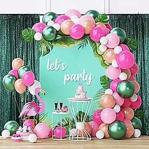 Sugargirl Dark Green Sequin Backdrop Curtain 2 Panels 2FTx8FT Glitter Dark Green Background Drapes Sparkle Photography Backdrop for Party Wedding Birthday Wall Decoration