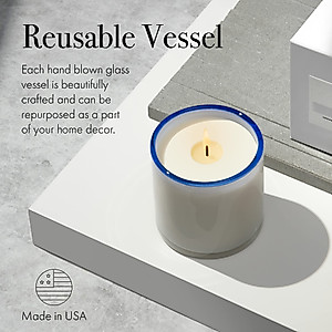 LAFCO New York Signature Candle, Fog & Mist - 15.5 oz - 90-Hour Burn Time - Reusable, Hand Blown Glass Vessel - Made in The USA