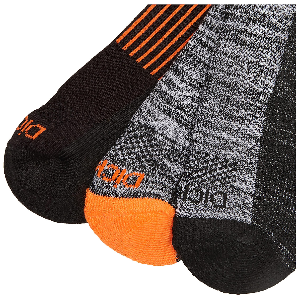 Dickies Men's Dri-Tech Performance Work Crew Socks 6 Pair,Black Asst, Men's 6-12 Shoe Size