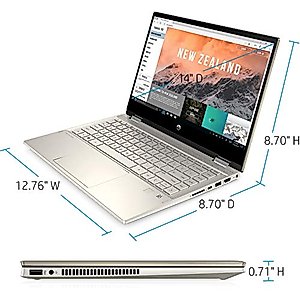 HP 2022 Newest Pavilion x360 2-in-1 Laptop, 12th gen Intel 10-Core i5-1235U, 14" FHD Touchscreen, 8GB DDR4 RAM, 512GB PCIe SSD, Backlit KB, Fingerprint Reader, Windows 11, broag 64GB Flash Stylus