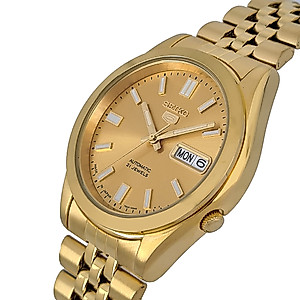 Seiko automatic 21 Jewels Calendar golden Stainless steel watch SNXC38J5, golden, bracelet, golden, bracelet