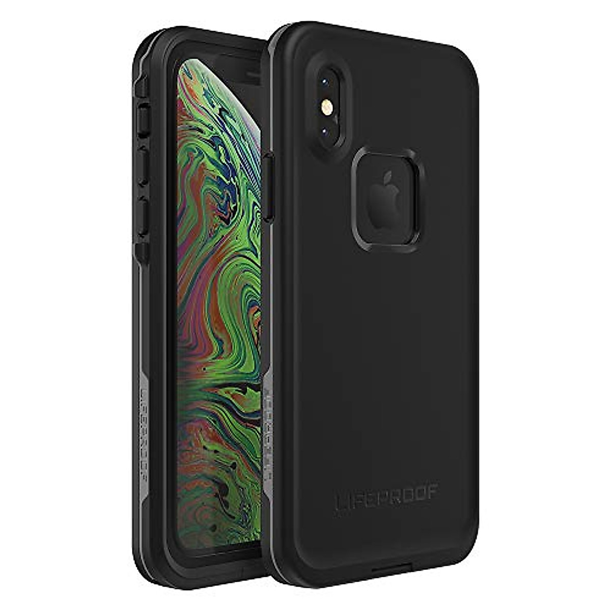 LifeProof FRĒ SERIES Waterproof Case for iPhone Xs (ONLY) - Retail Packaging - ASPHALT (BLACK/DARK GREY)