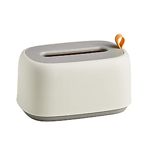 AKOYA Wicker Collection Wet Wipes Dispenser Holder - Wall-Mounted Wet Tissue Box Baby Wipes Box Home Office Desk, Dorm, Kitchen, Washroom, White, 20.2*10.5*13.2cm/7.95*4.13*5.20inch