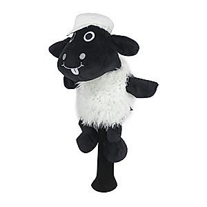 Scott Edward Animal Zoo Golf Driver Wood Covers, Fit Drivers and Fairway, Lovely Dogs, Funny and Functional (Black Sheep, Driver Head)